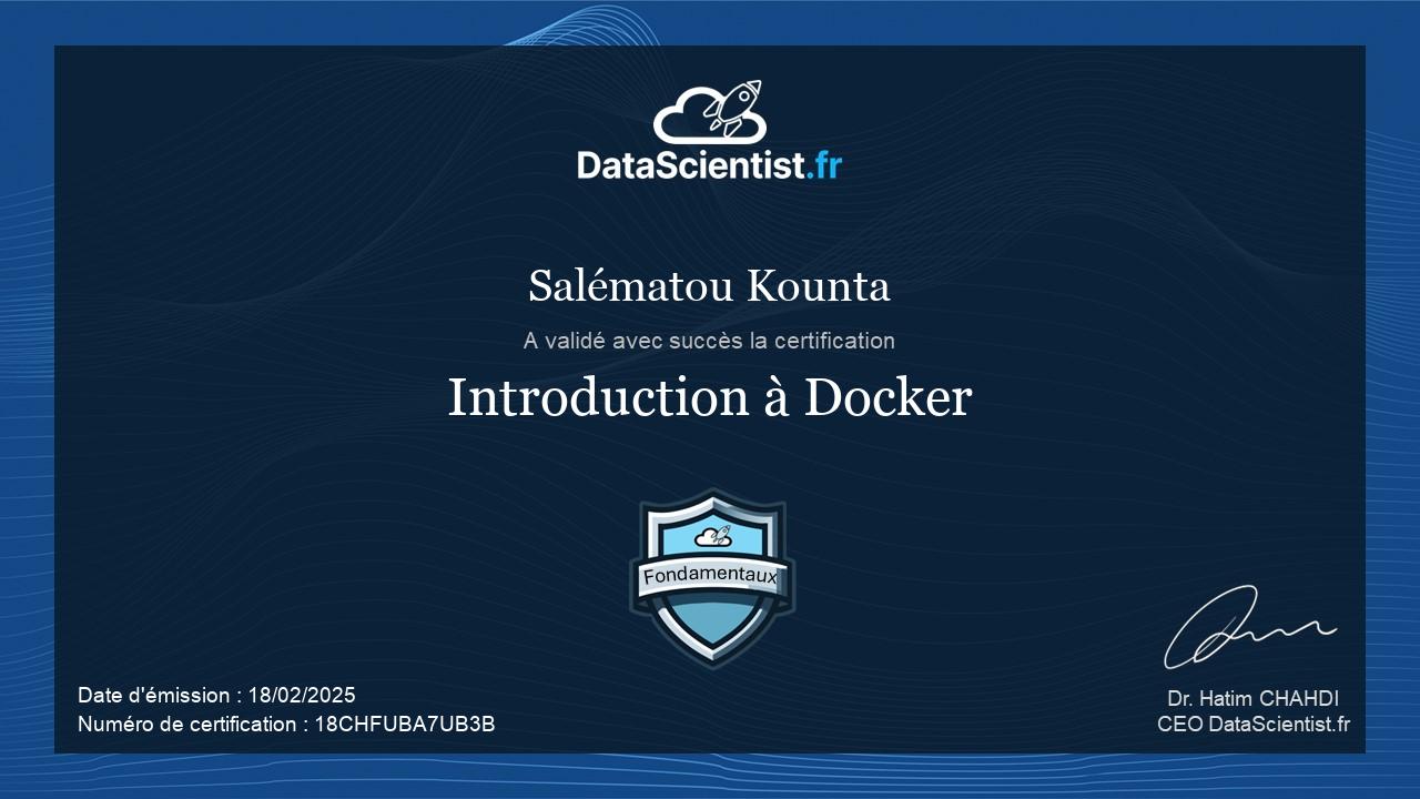Certifications: Introduction à Docker