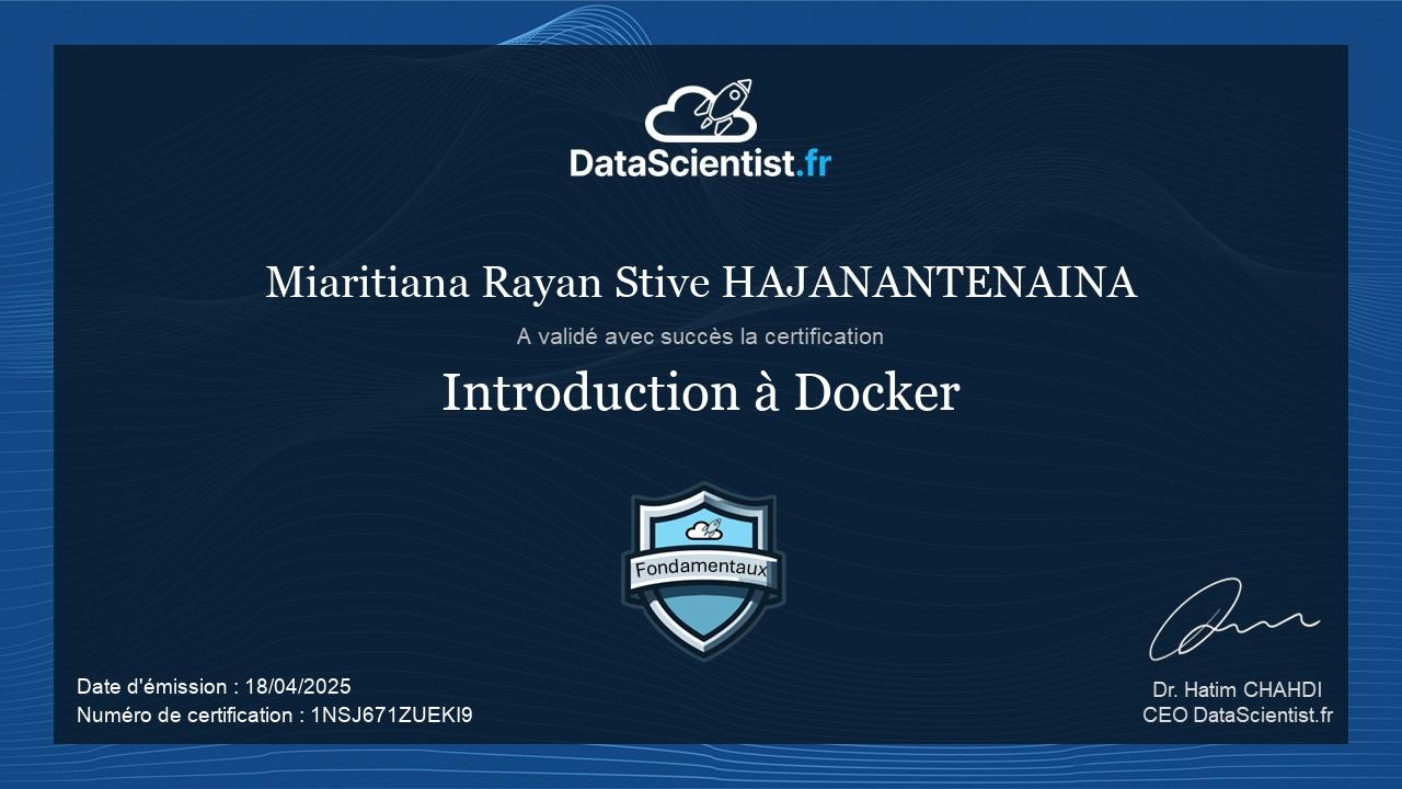 Certifications: Introduction à Docker